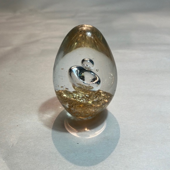 Accents | Set Of 2 Vintage Egg Paperweights Small With Gold Flakes And ...
